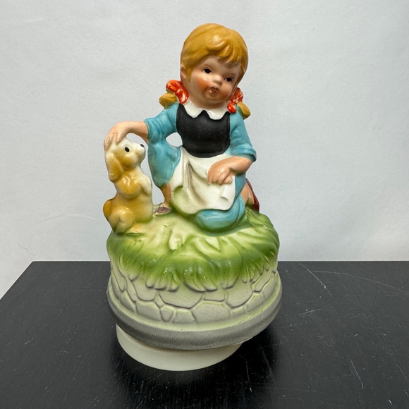 Unbranded | Accents | Vintage Little Girl With Dog Artmark Music Box ...